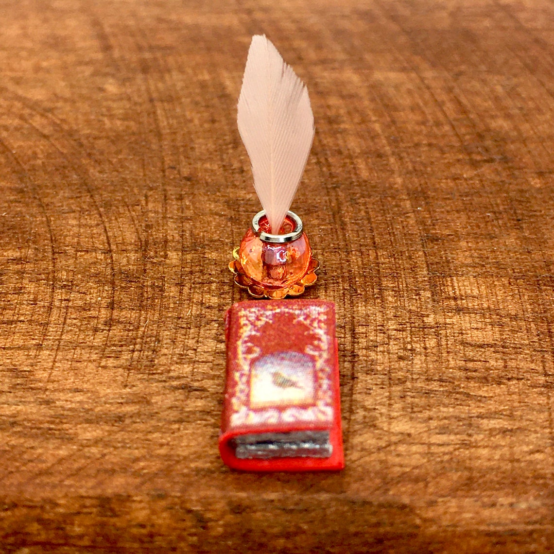 1:24 Scale Set With Miniature Book and Quill & Ink Dollhouse | Etsy