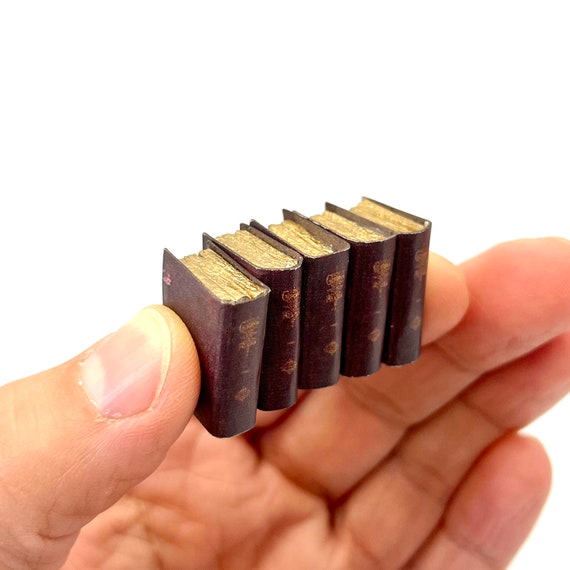 1:12 Scale 5 Volume Miniature Dictionary Antique Style - Etsy
