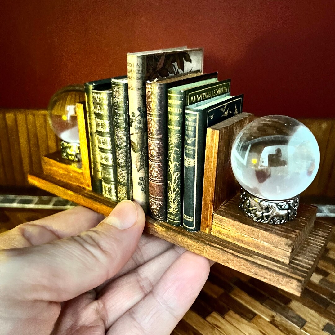 1:6 Scale Miniature Crystal Balls Bookshelf With (optional) 7 Miniature ...