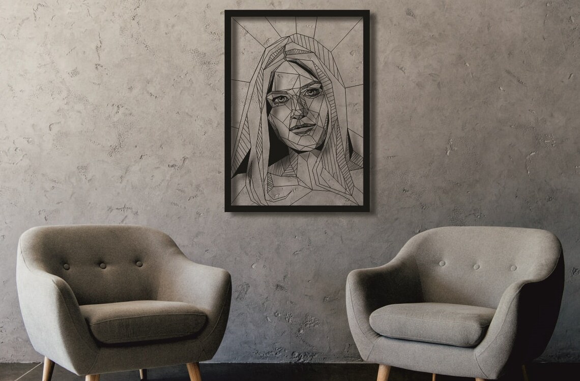 Custom Portrait From Photo Metal Portrait Custom Design | Etsy