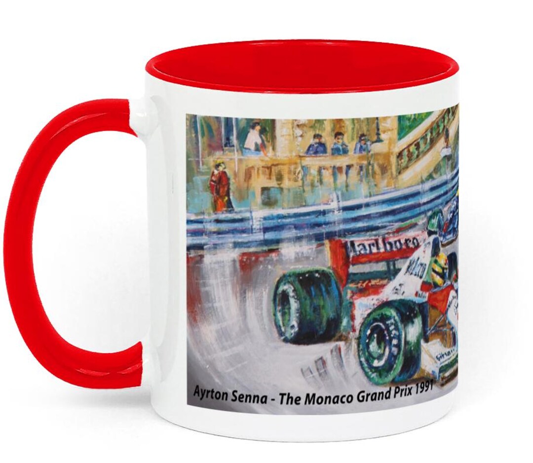Ayrton Senna Mug Two Toned 11oz Mug 1991 Monaco Grand Prix - Etsy