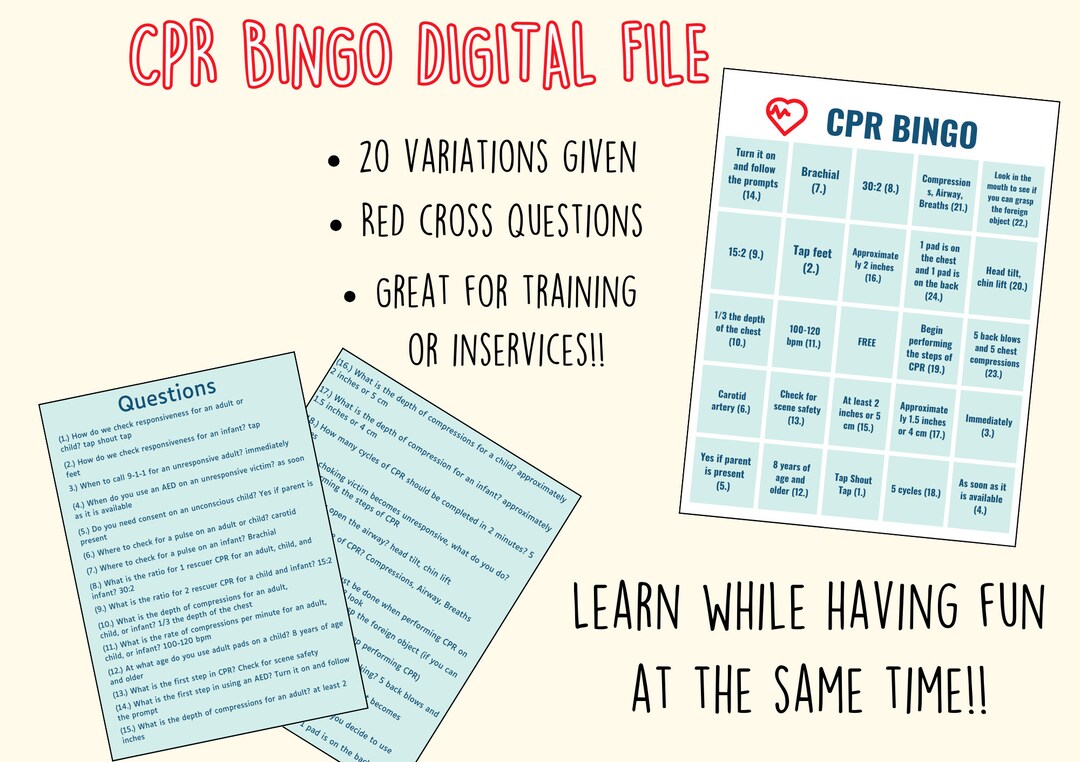 CPR Teaching/learning Game - Etsy
