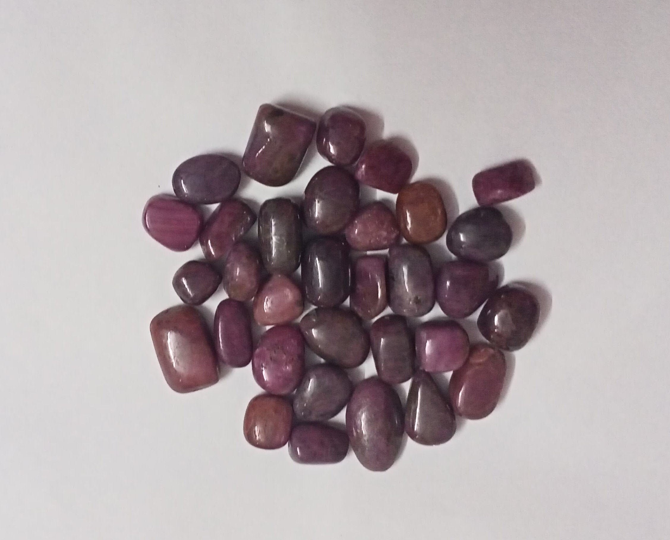 4 Pieces Natural Ruby ~ruby Tumble Stone ~plain Smooth Stone ~center ...