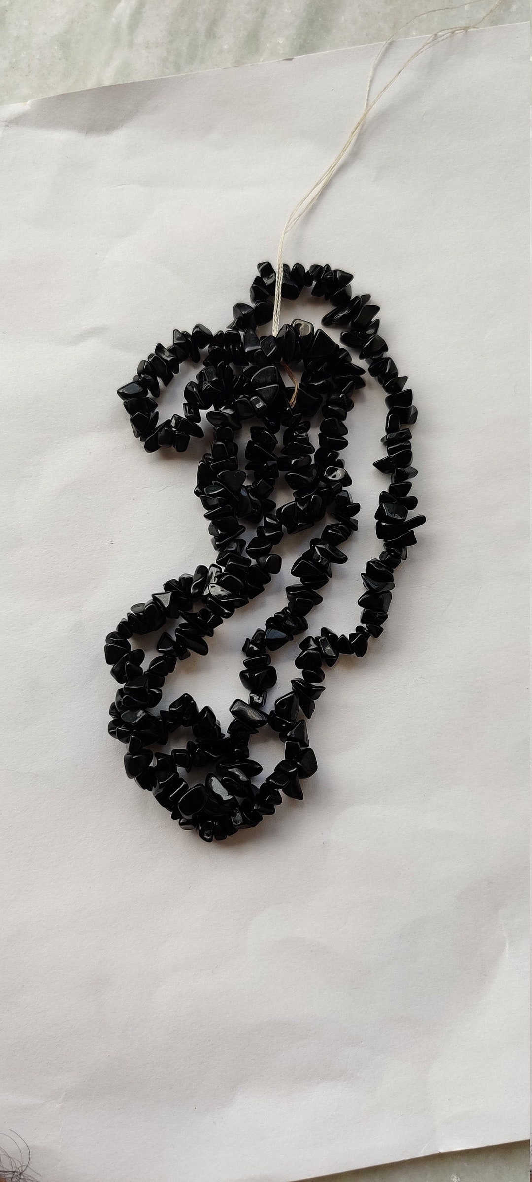35" Black Obsidian Chip Beads, Uncut Chip Bead, 3-7mm, Polished Beads ...