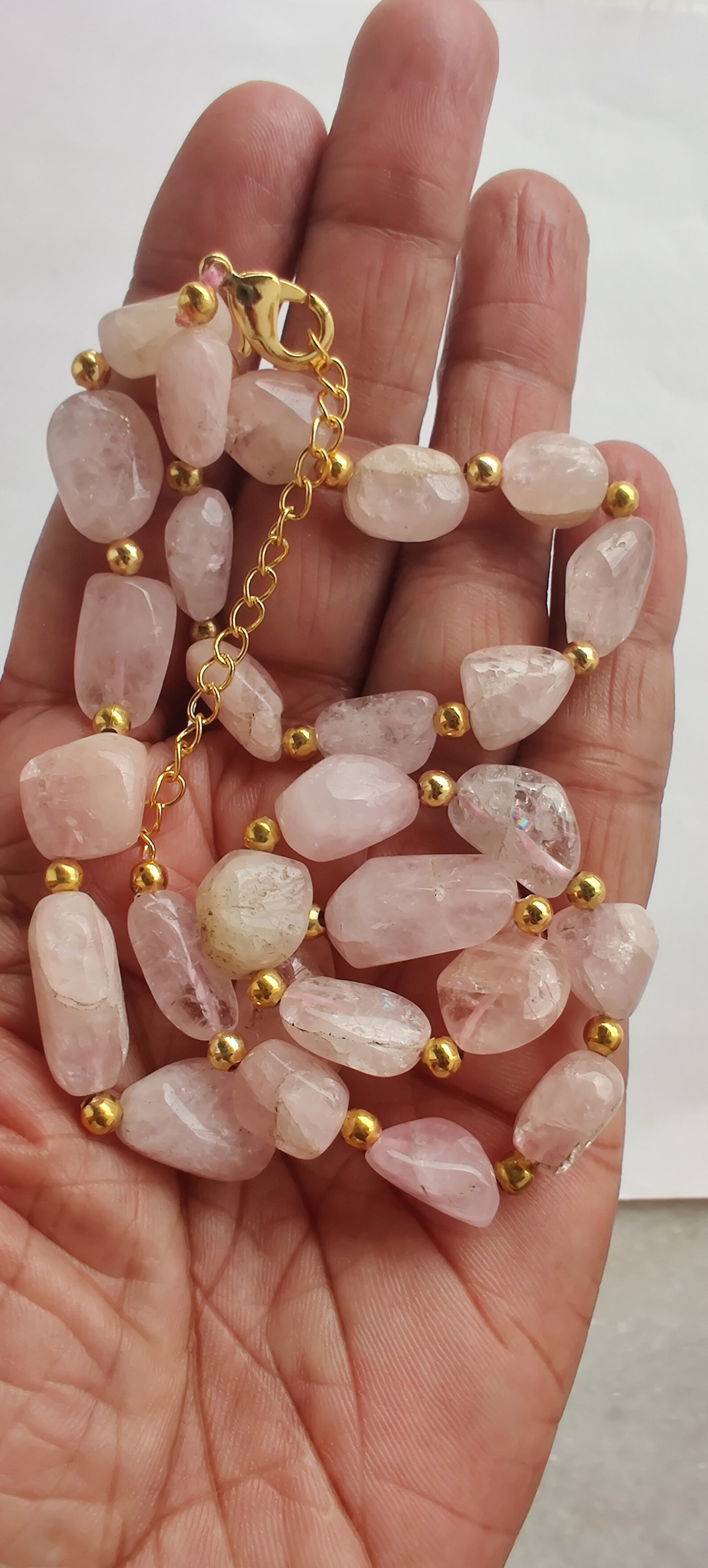 Morganit Halskette / Morganit Schmuck /echte Morganit - Etsy.de