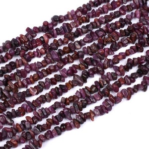 34" Strand Natural Ruby Uncut Chips Nuggets Smooth Beads Gemstone ...