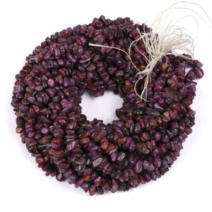 34" Strand Natural Ruby Uncut Chips Nuggets Smooth Beads Gemstone ...