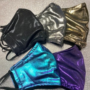 Sparkly Glittery Iridescent Face Masks With Nose Wire for Weddings Fall ...