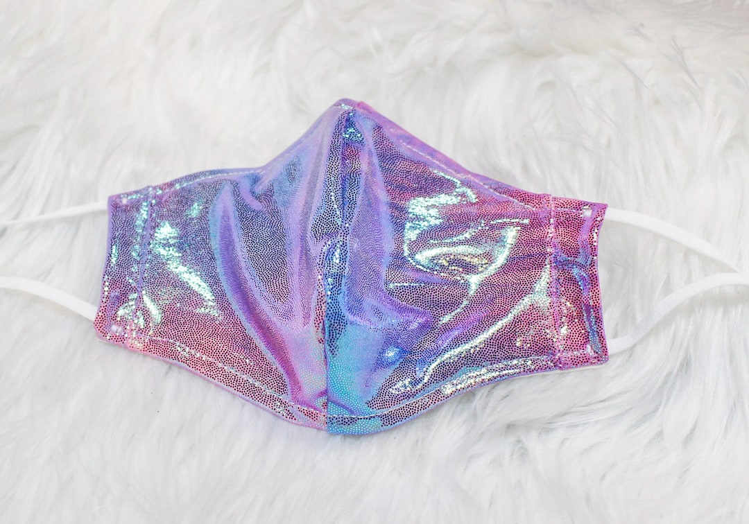 Holographic Iridescent Tie Dye Dressy Face Mask With Nose Wire and ...