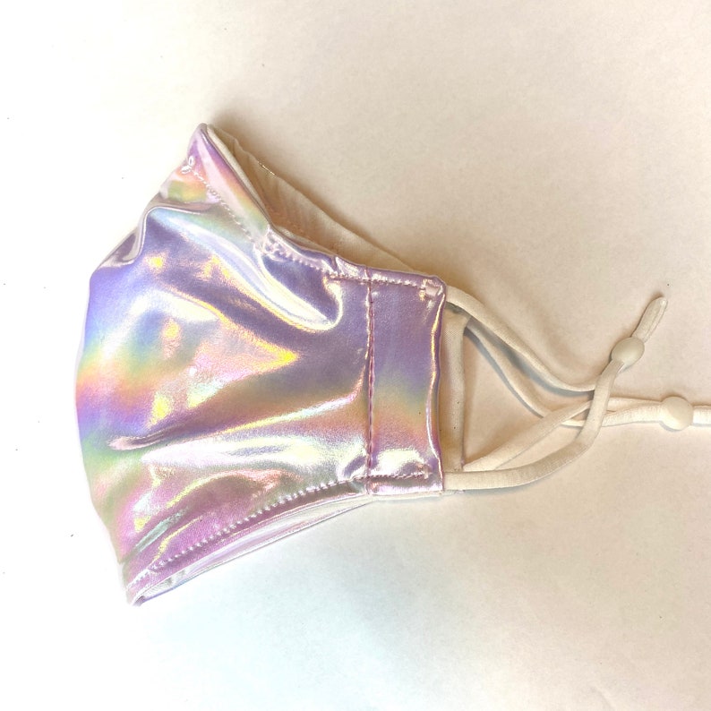 Holographic Iridescent Dressy Face Mask With Nose Wire and - Etsy