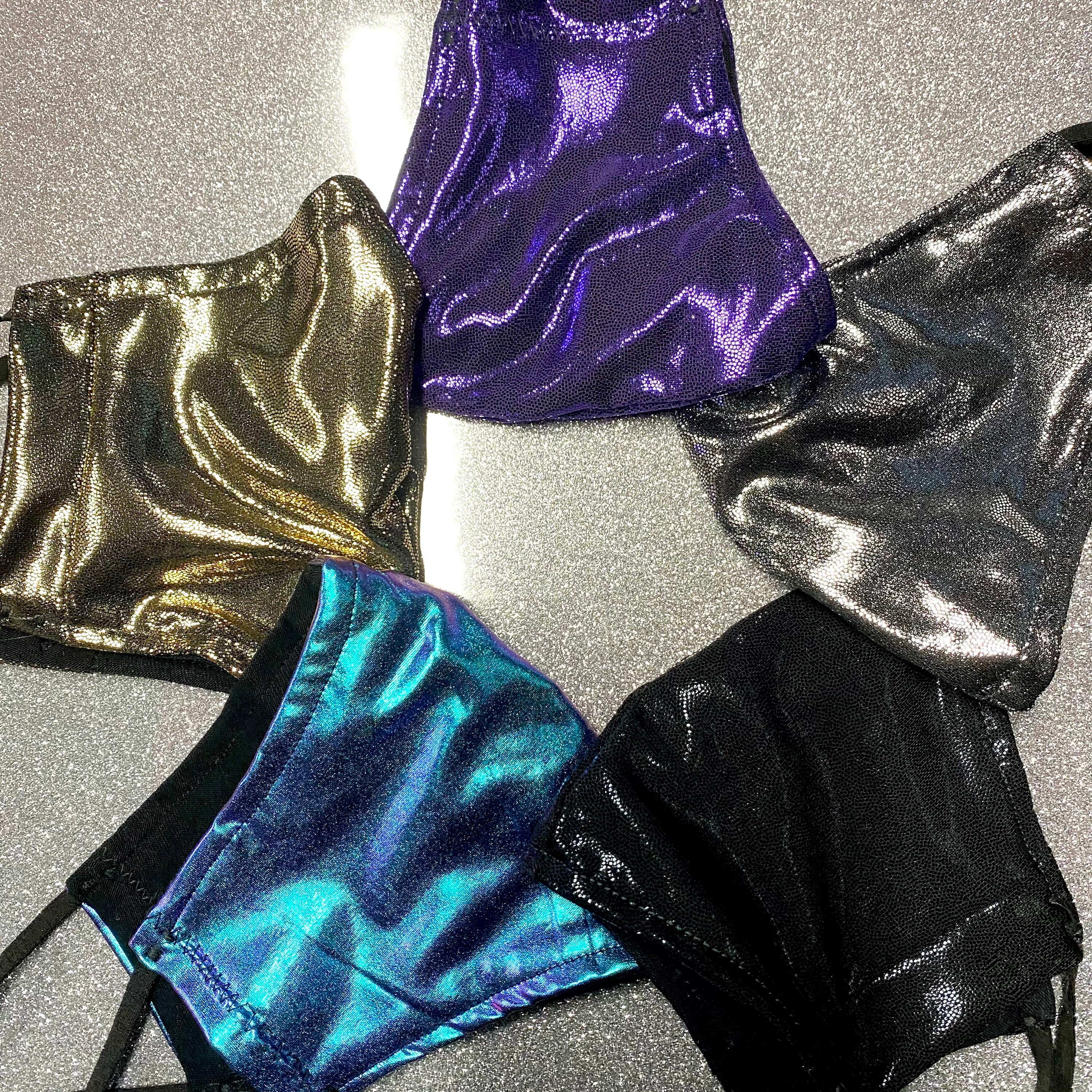 Sparkly Glittery Iridescent Face Masks With Nose Wire for Weddings Fall ...
