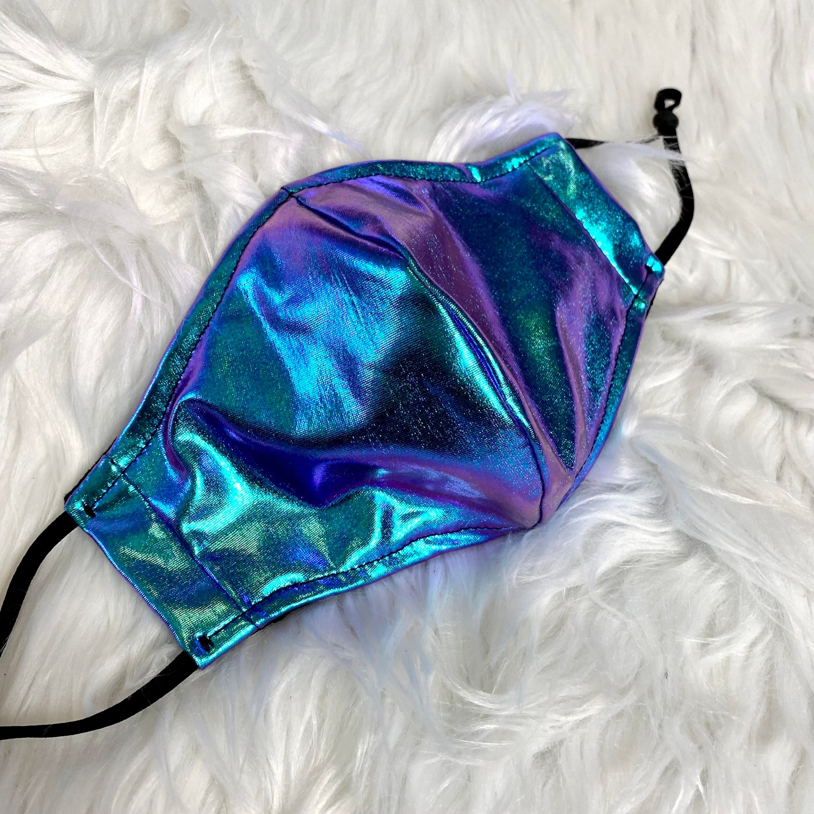 Purple Holographic Iridescent Winter Face Mask With Nose Wire - Etsy