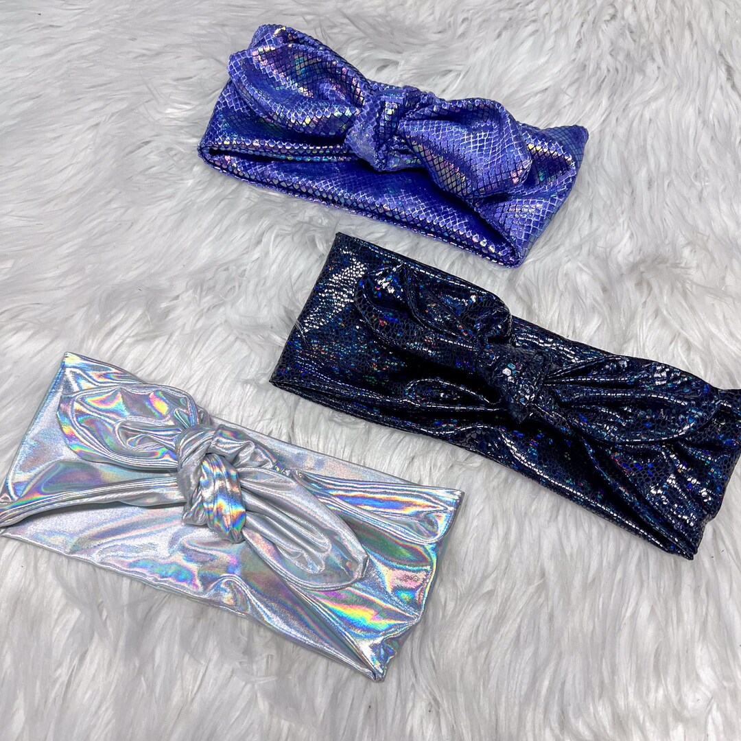 Holographic Knotted Adult Headbands,adult Bows to Match Headbands - Etsy