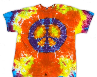 Tie Dye Peace Sign T-shirt Shirt Hand Made Customizable FREE SHIPPING ...
