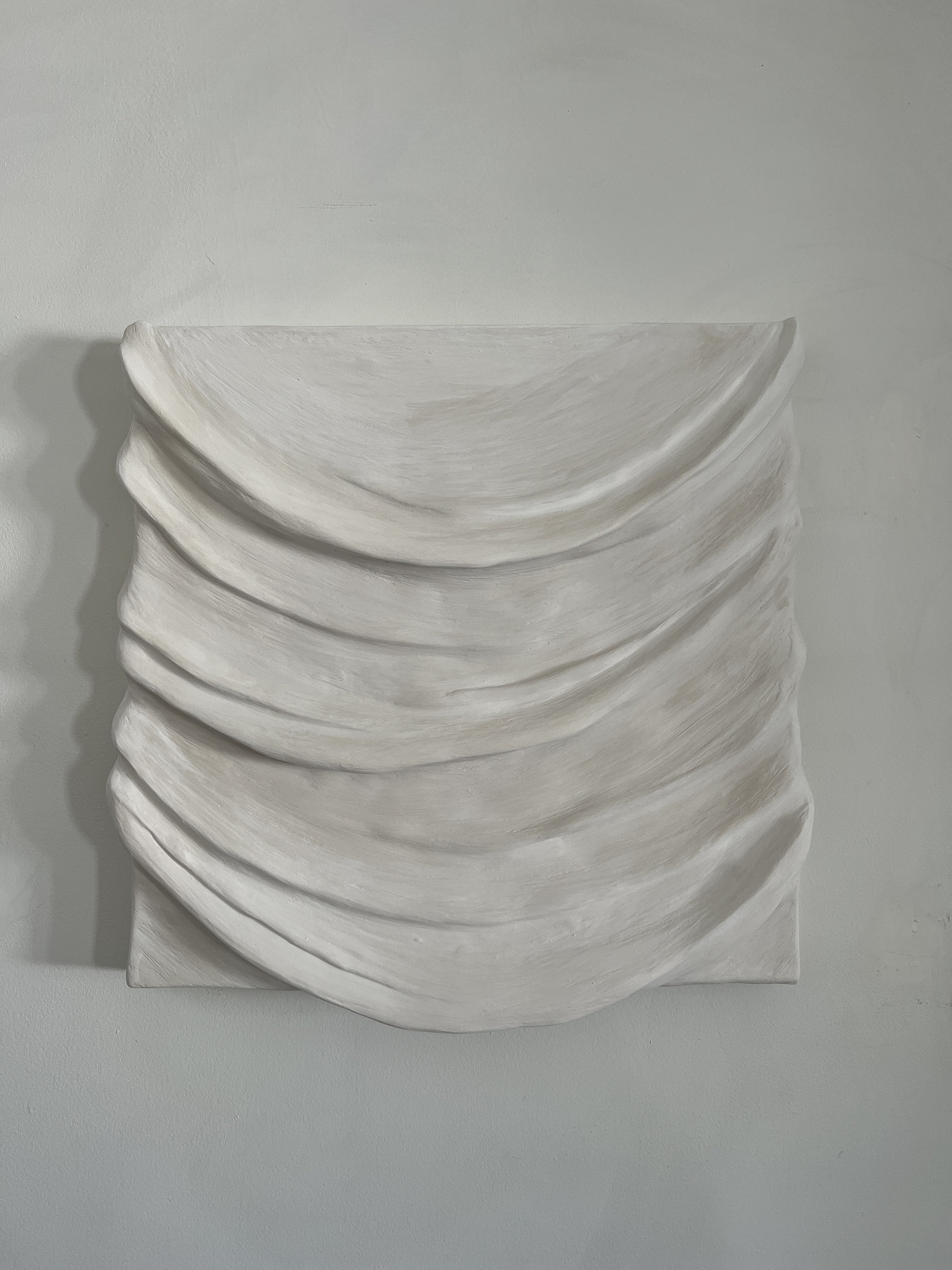 Draped Wall Sculpture - Plaster Textured Art - Fabric Sculpture - Large ...