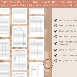 Dog Planner Printable, Digital Planners for Goodnotes, Dog Health Care ...