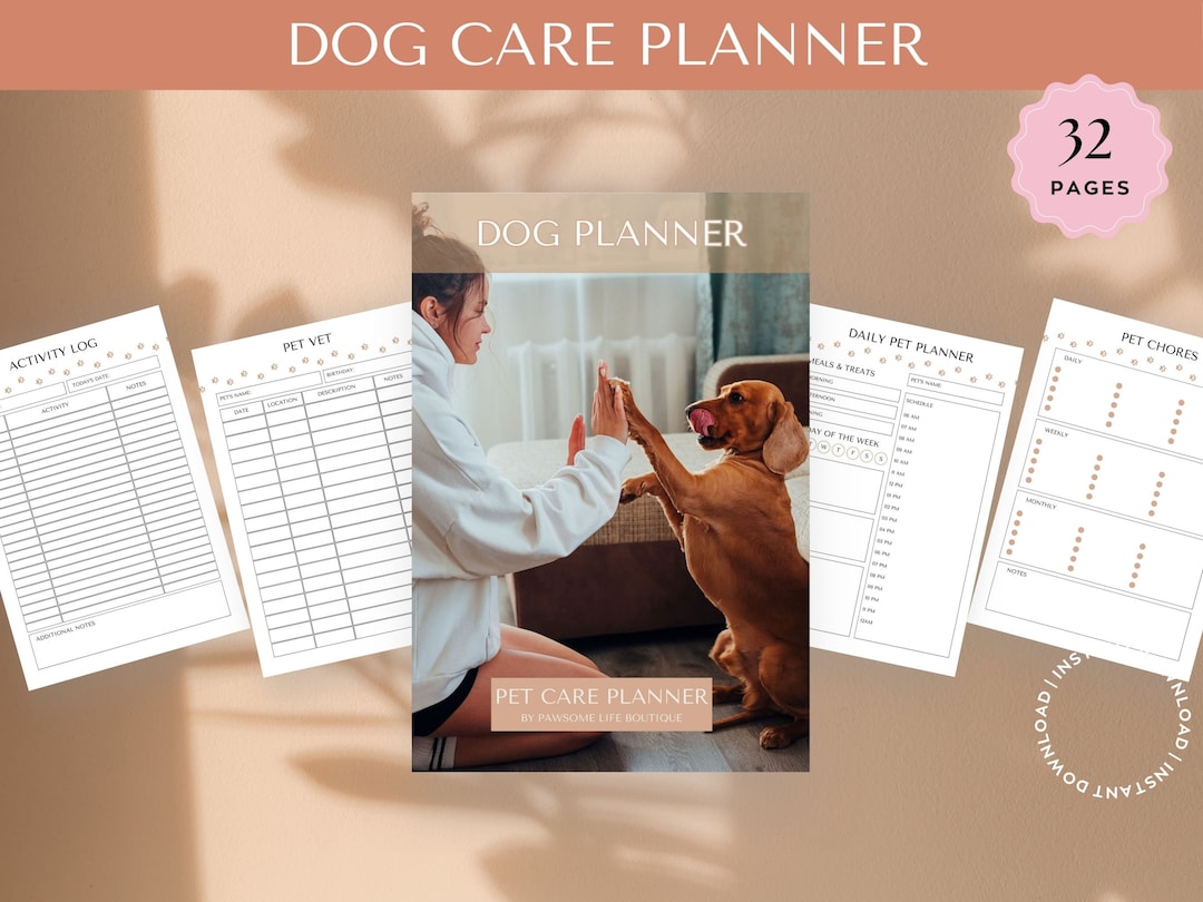 Dog Planner Printable, Digital Planners for Goodnotes, Dog Health Care ...