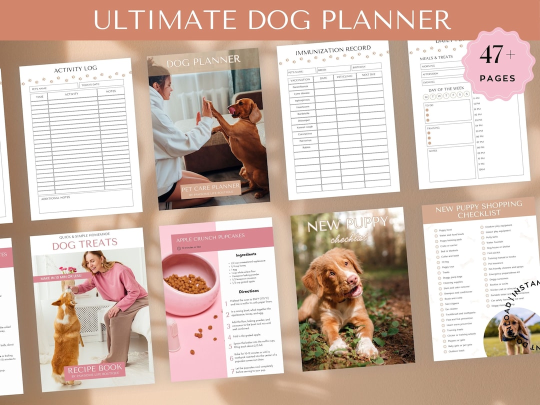 Dog Planner Printable, Digital Planners for Goodnotes, Dog Health Care ...