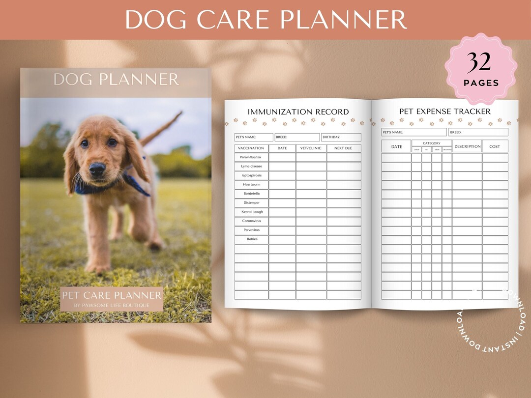 Dog Planner Printable, Digital Planners for Goodnotes, Dog Health Care ...