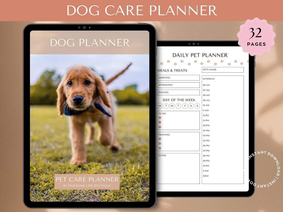 Dog Planner Printable, Digital Planners for Goodnotes, Dog Health Care ...