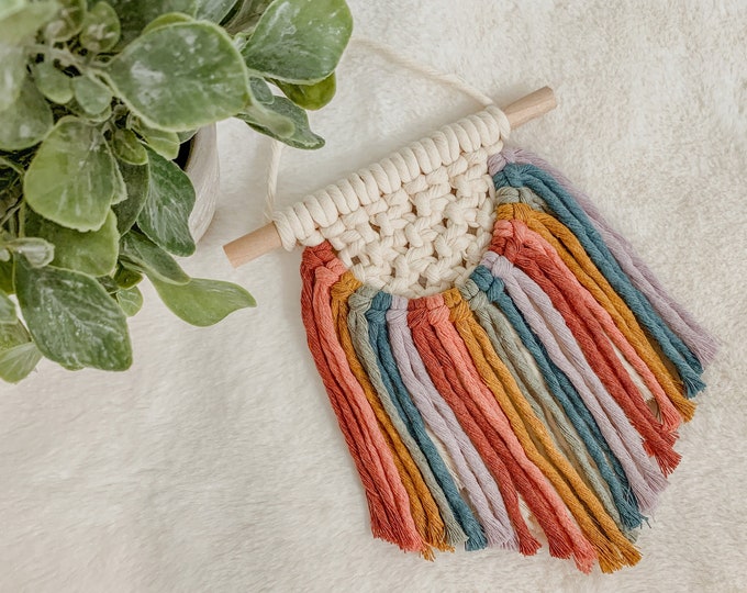 Mini Macrame Wall Hanging / Small Colorful Macrame Hanging / Boho Wall ...