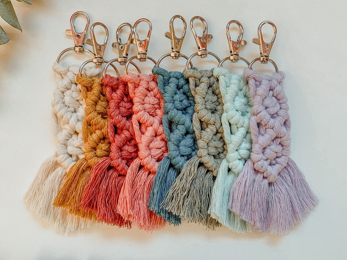 The Verity Macrame Keychain - Etsy