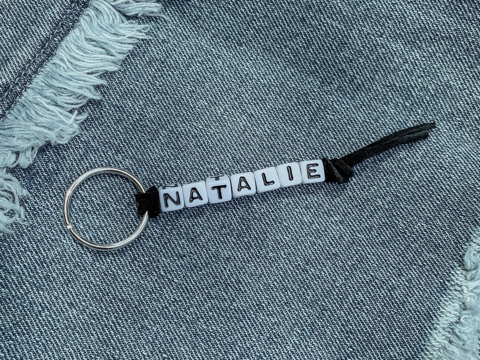 Personalized Beaded Name Keychain - Etsy