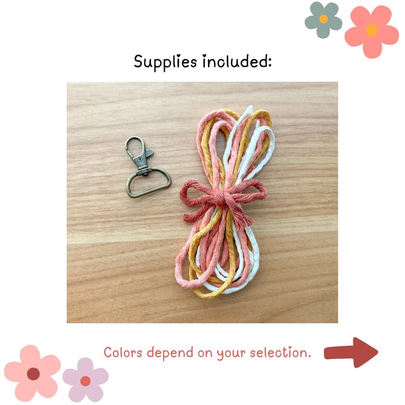 Supply Kit | DIY Macrame Flower Keychain - Etsy