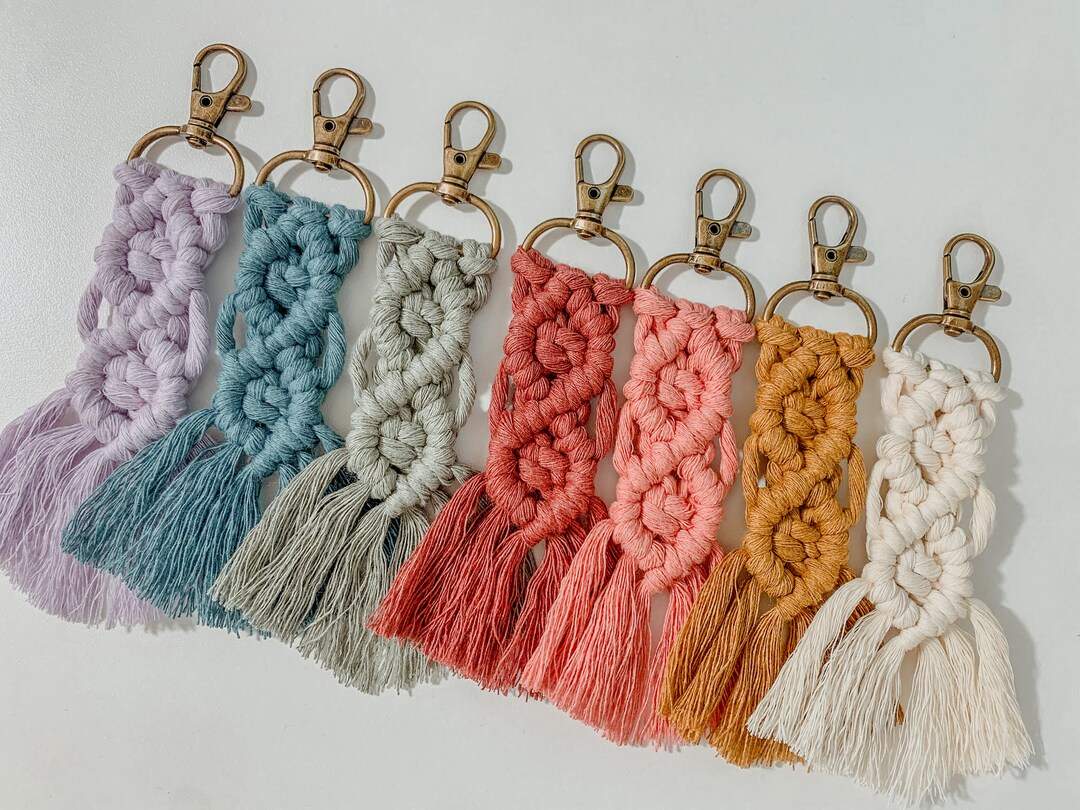 The Verity Macrame Keychain - Etsy