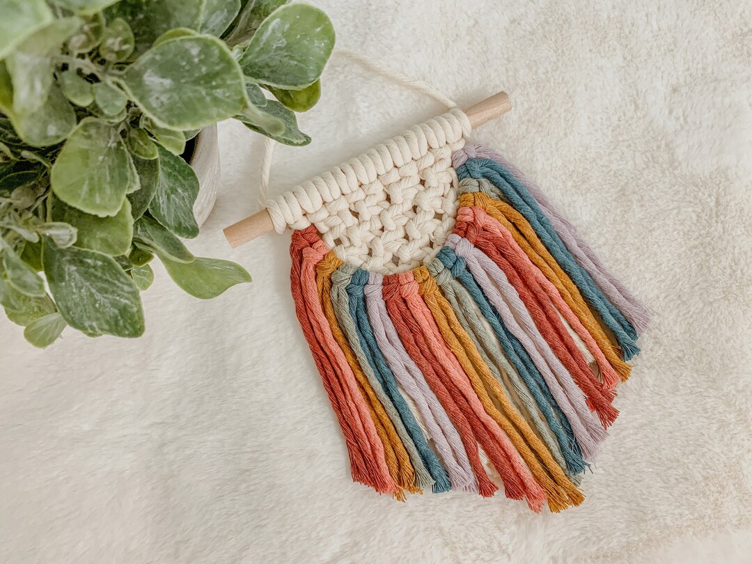 Mini Macrame Wall Hanging / Small Colorful Macrame Hanging / Boho Wall ...
