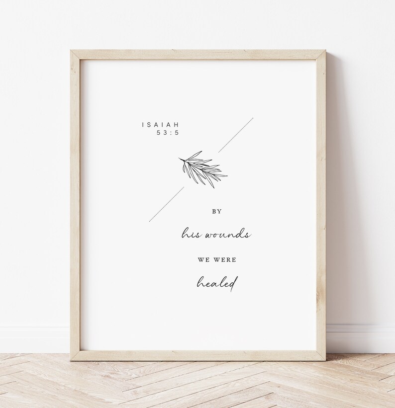 Isaiah 53:5 Wall Art, Handwritten Bible Verse Wall Art, Easter Bible ...