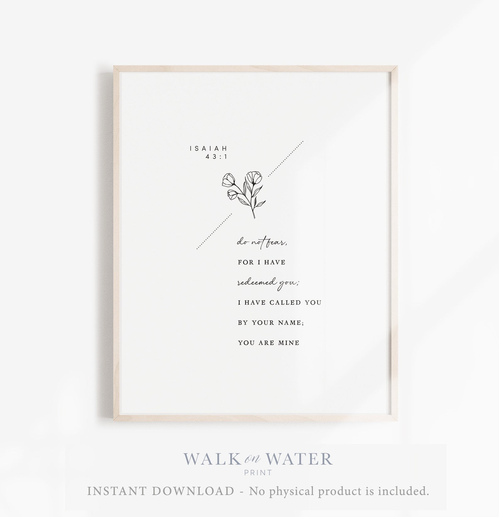 Isaiah 43:1 Wall Art, Easter Bible Verse Wall Art Printable, Scripture ...