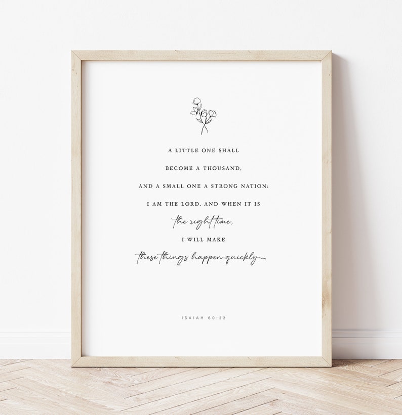 Isaiah 60:22 Wall Art, Scripture Wall Art, Christian Wall Decor ...
