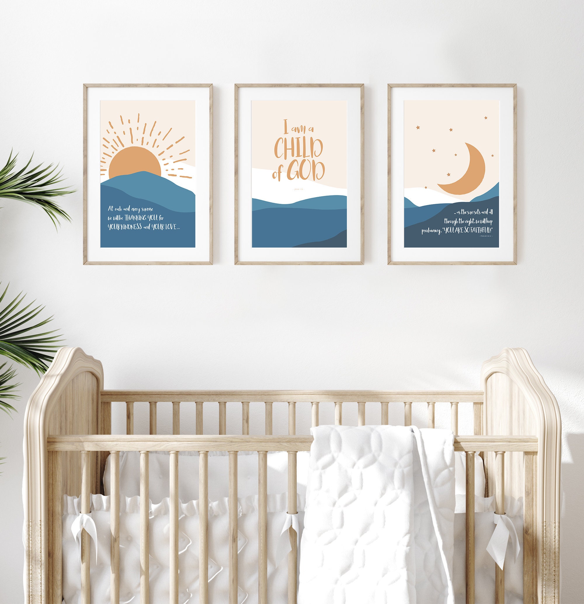 John 1:12 Wall Art Psalm 92 2 Wall Art Nursery Christian - Etsy