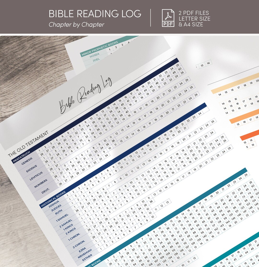 Bible Reading Log, PRINTABLE, Bible Reading Tracker, Daily Bible Log ...