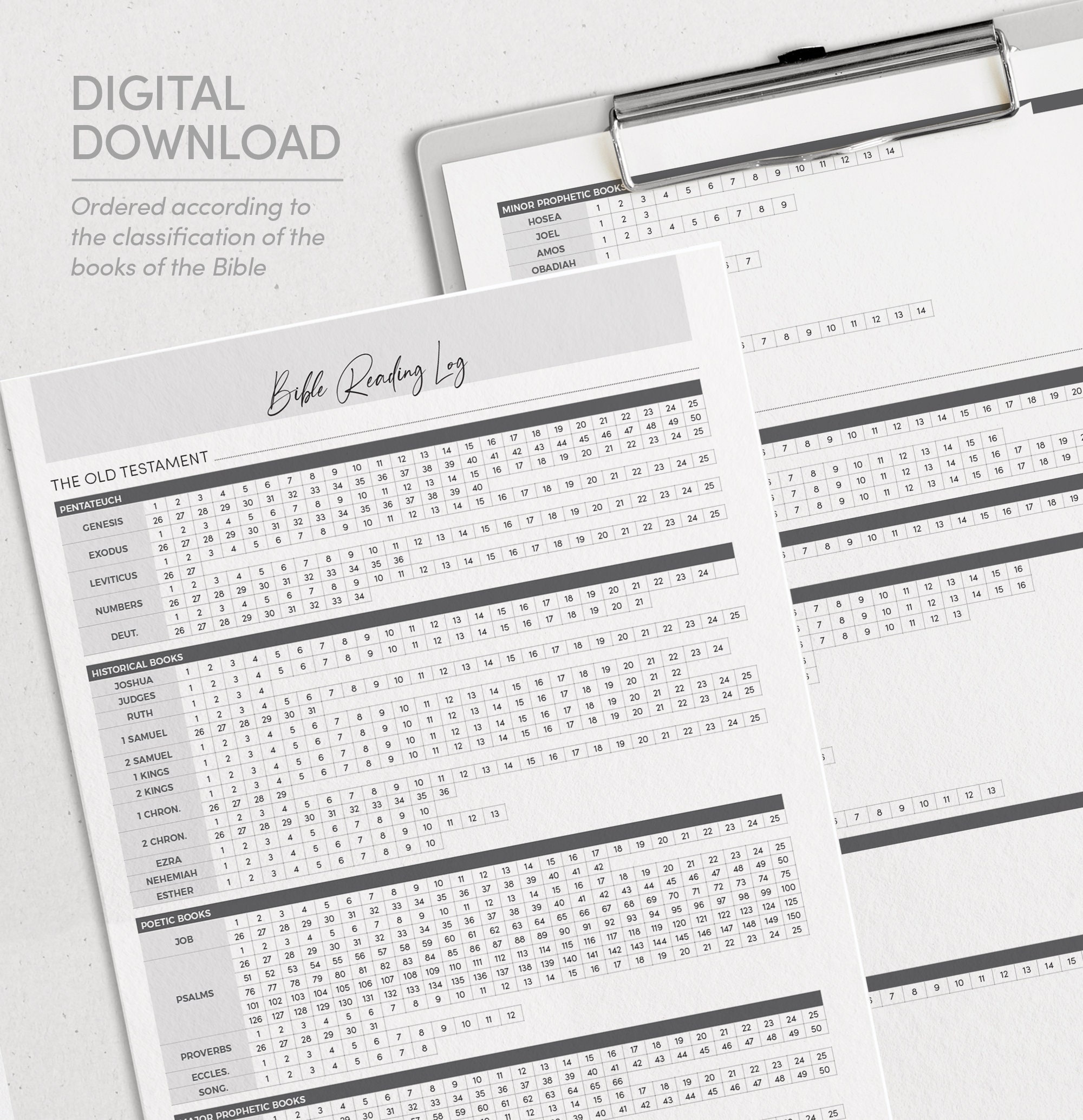 Bible Reading Log, PRINTABLE, Bible Reading Tracker, Daily Bible Log ...