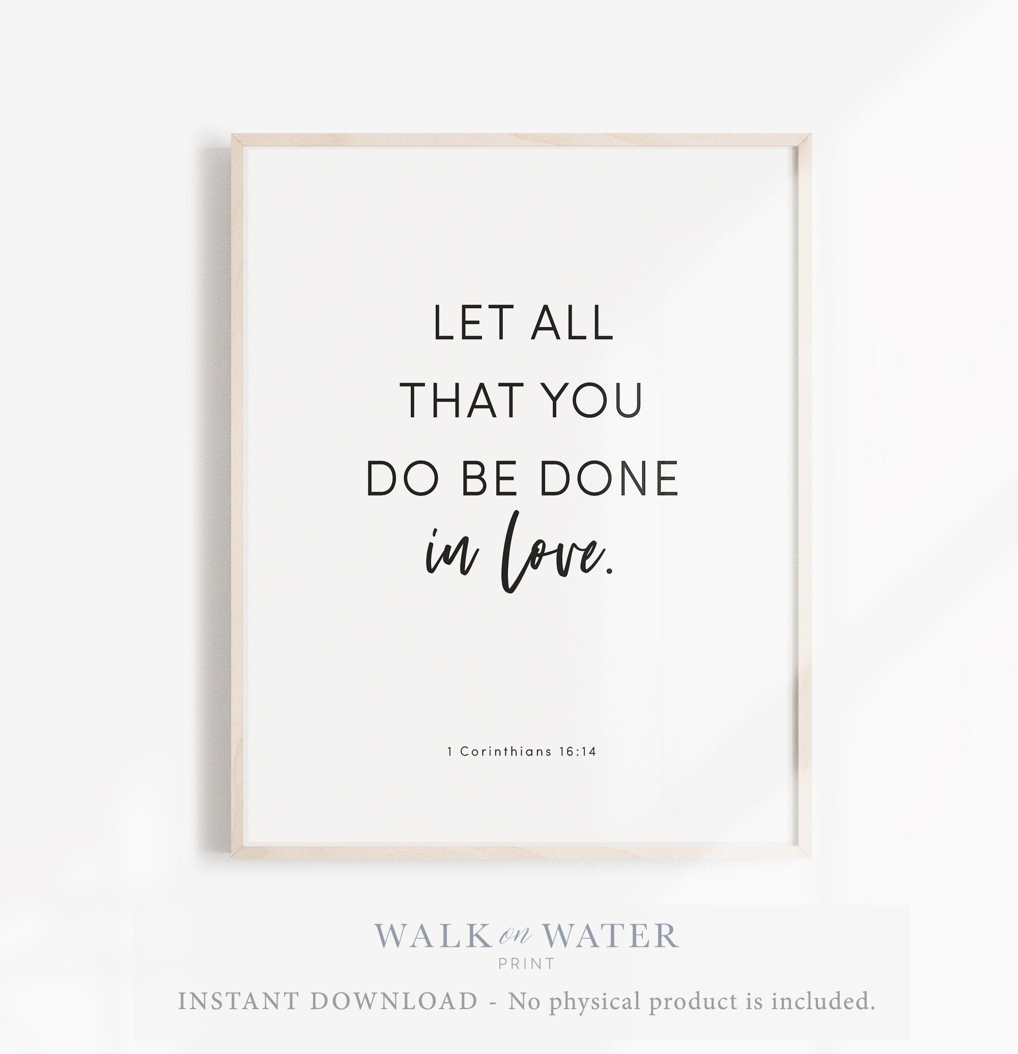 1 Corinthians 16:14 Wall Art Handwritten Bible Verse Art - Etsy New Zealand