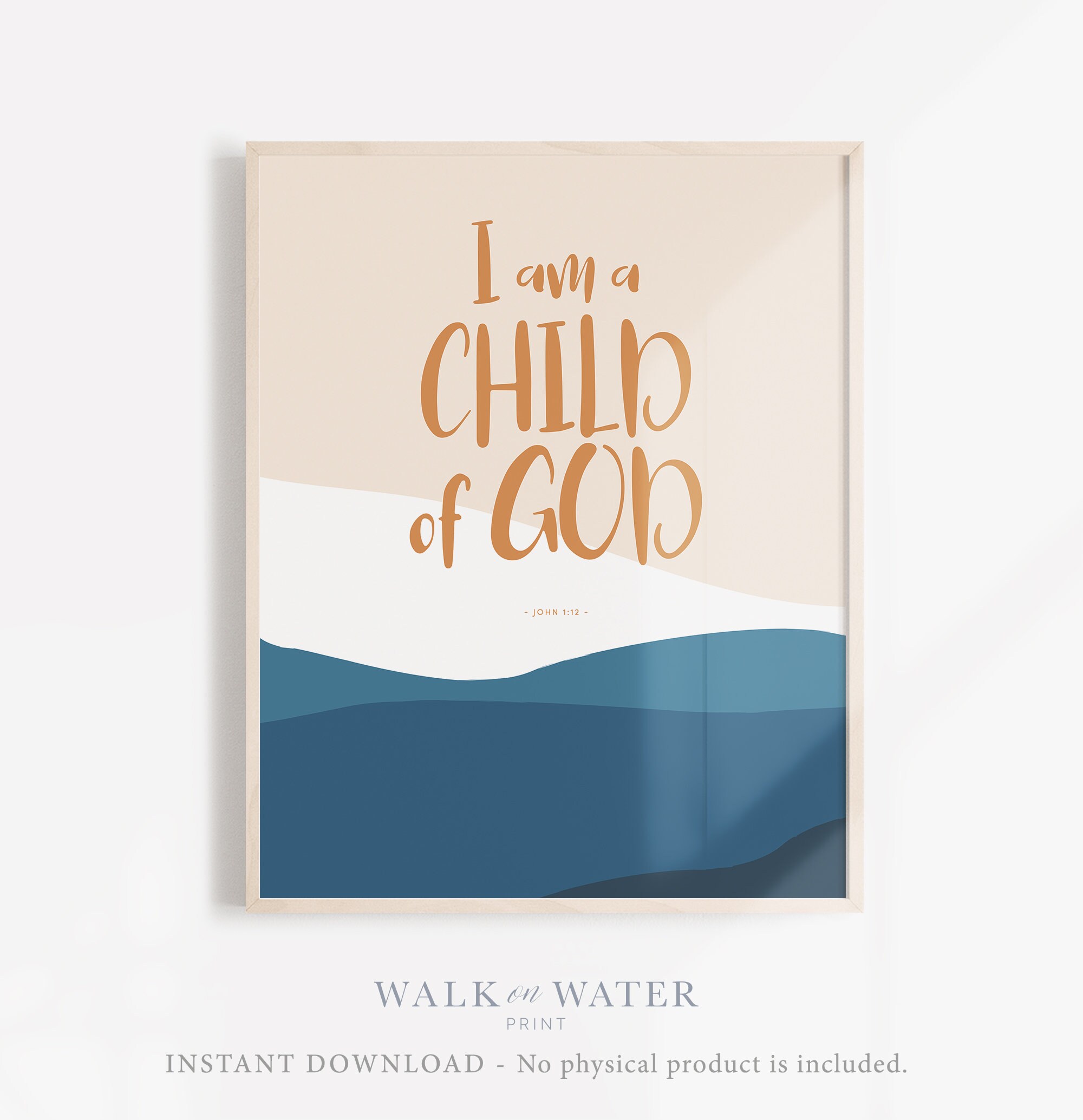 John 1:12 Wall Art, Psalm 92 2 Wall Art, Nursery Christian Print, Set ...
