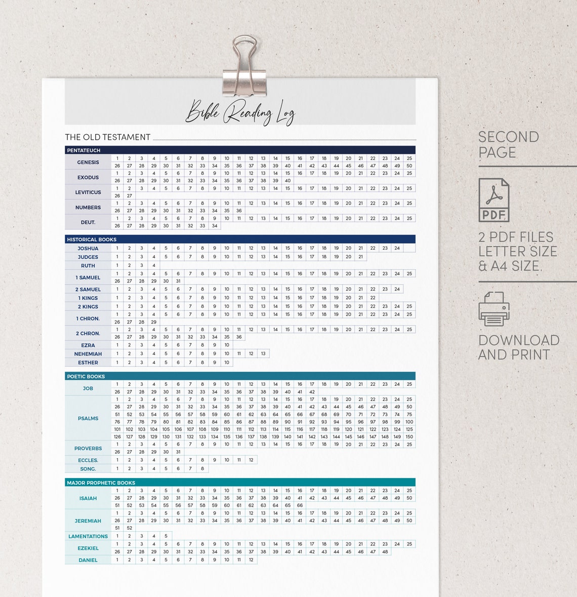 Bible Reading Log PRINTABLE Bible Reading Tracker Daily - Etsy
