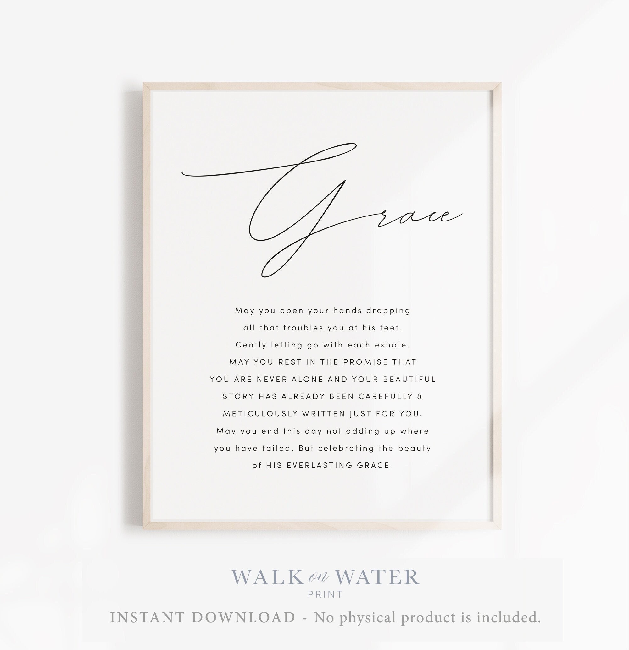 Grace Wall Art, Grace Wall Decor, Printable Wall Art Modern Christian ...