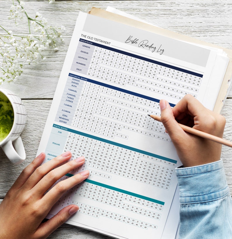 Bible Reading Log, PRINTABLE, Bible Reading Tracker, Daily Bible Log ...