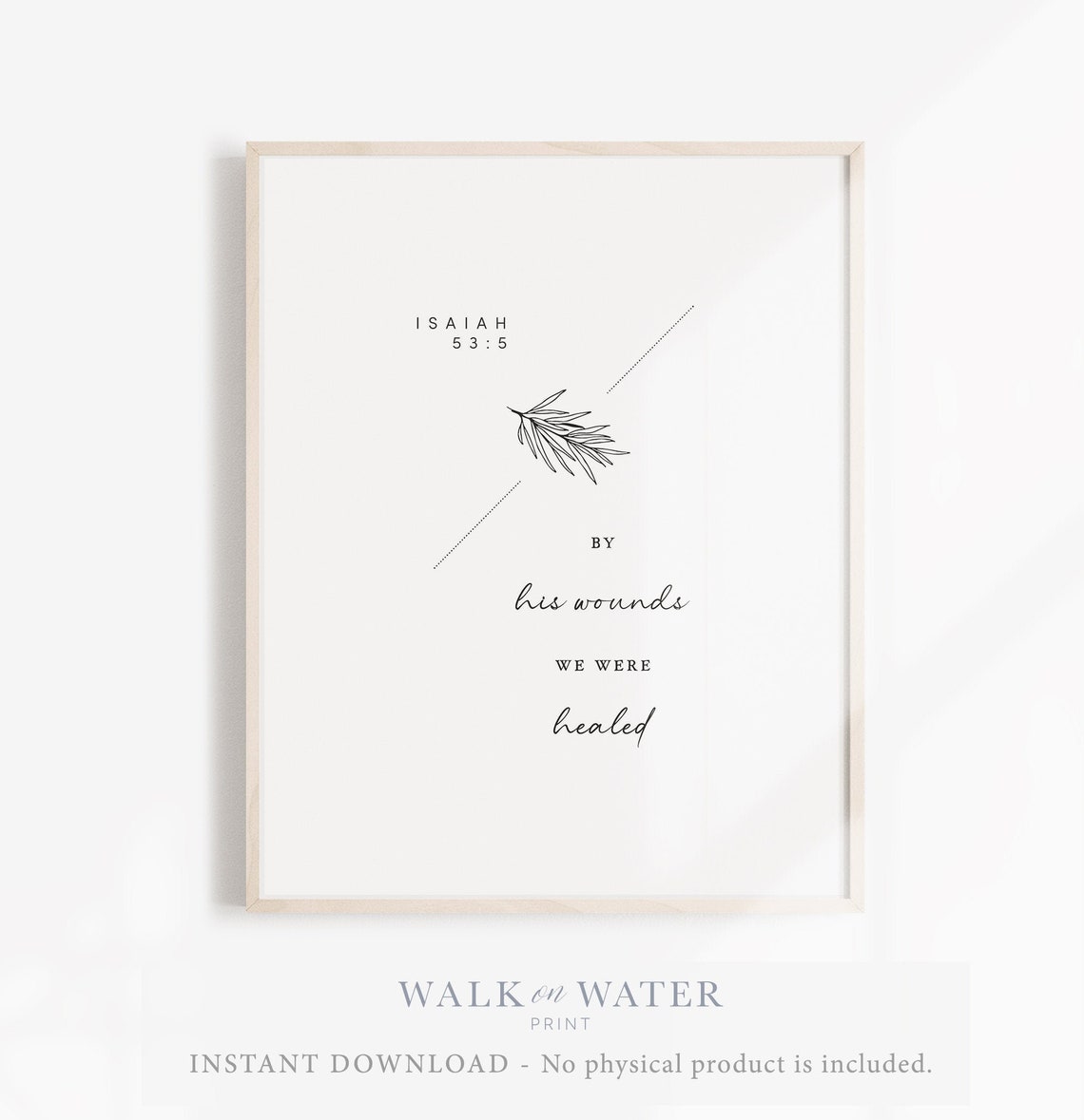 Isaiah 53:5 Wall Art, Handwritten Bible Verse Wall Art, Easter Bible ...