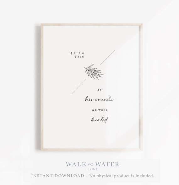 Isaiah 53:5 Wall Art Handwritten Bible Verse Wall Art Easter | Etsy