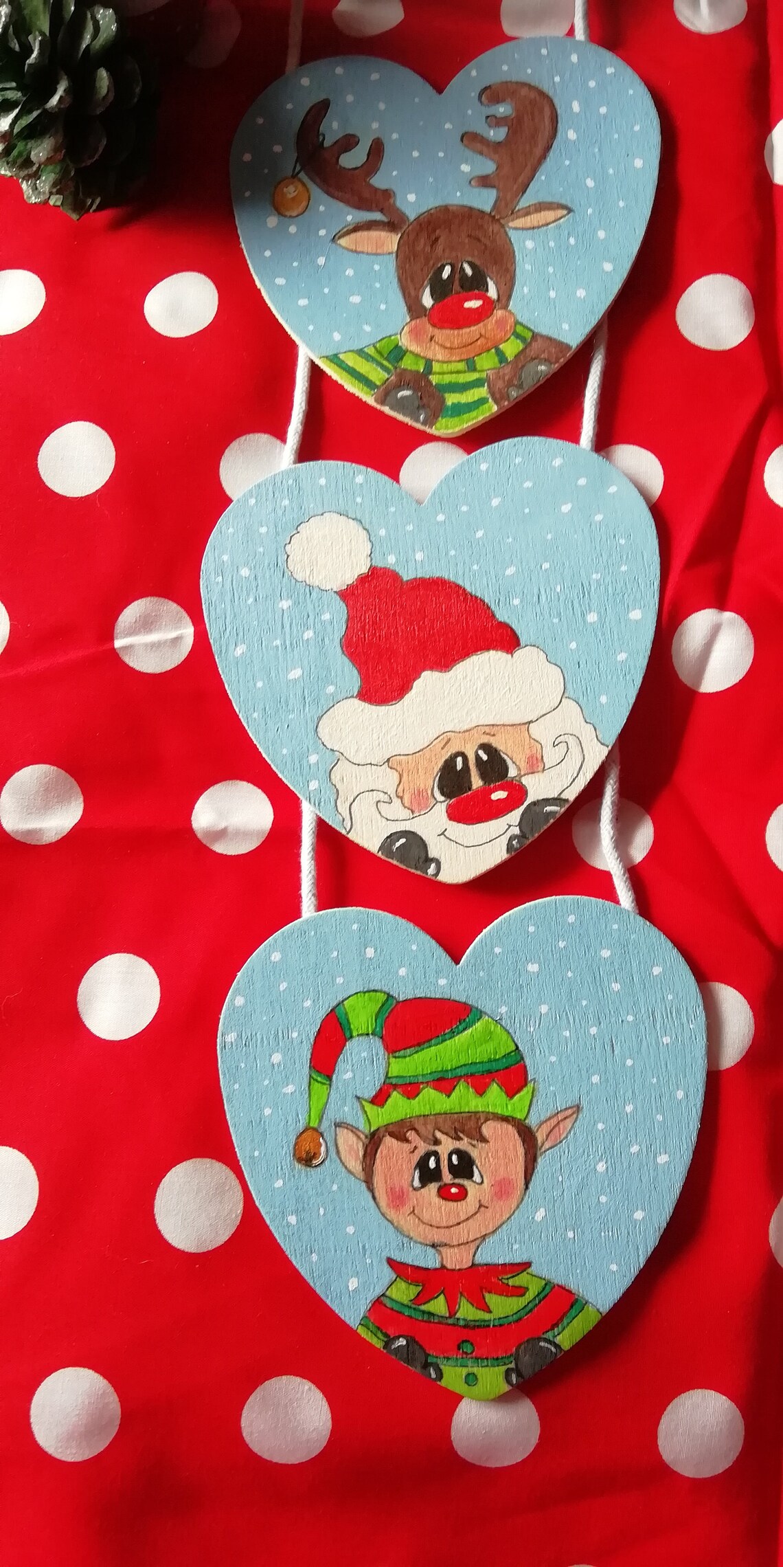 Cute Handpainted Trio Christmas Characters S - Etsy