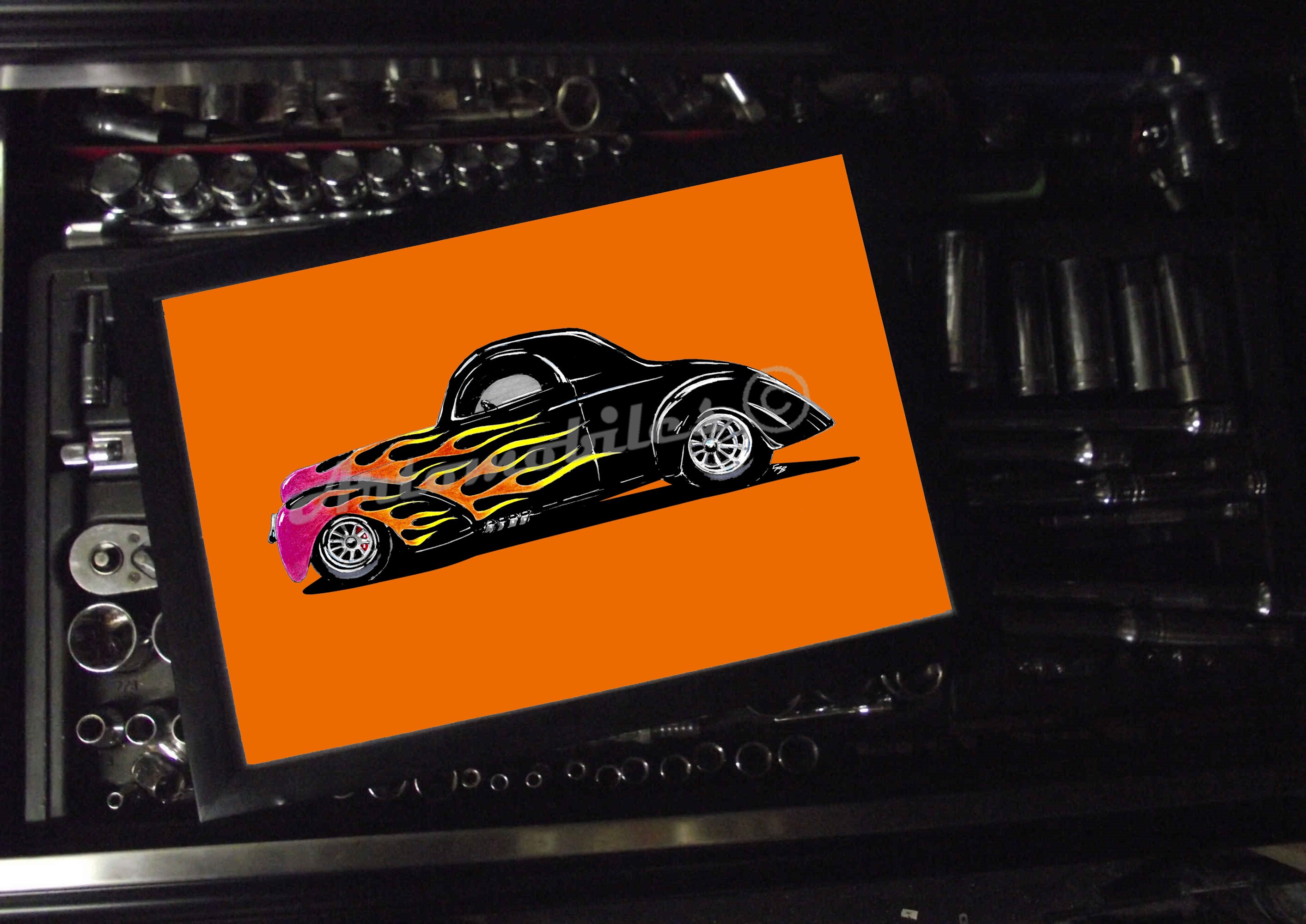 Hand-drawn Willys Coupe Hot Rod, Automotive Art Print. - Etsy