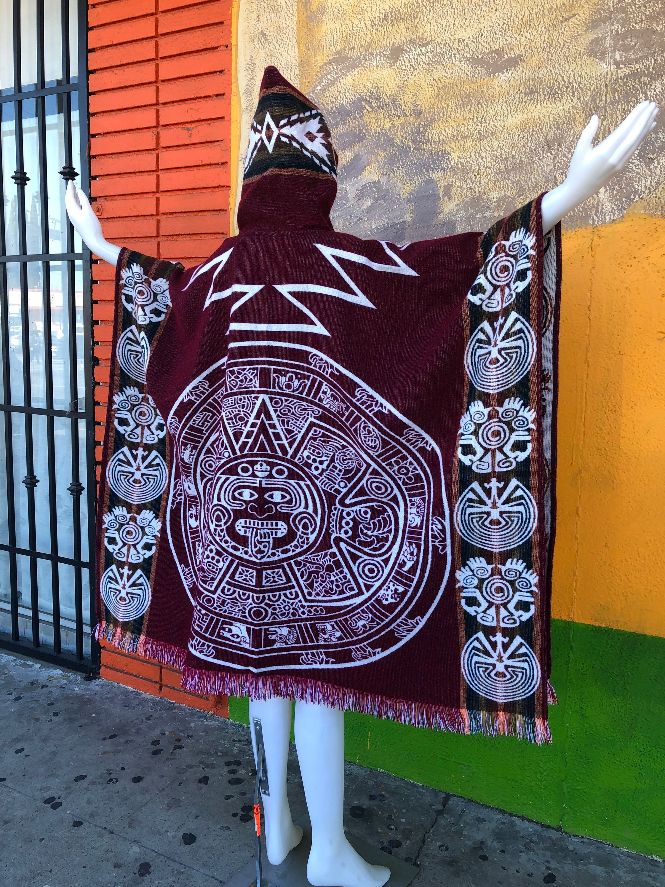 Poncho de calendario azteca, gabán de calendario azteca, sarape con ...