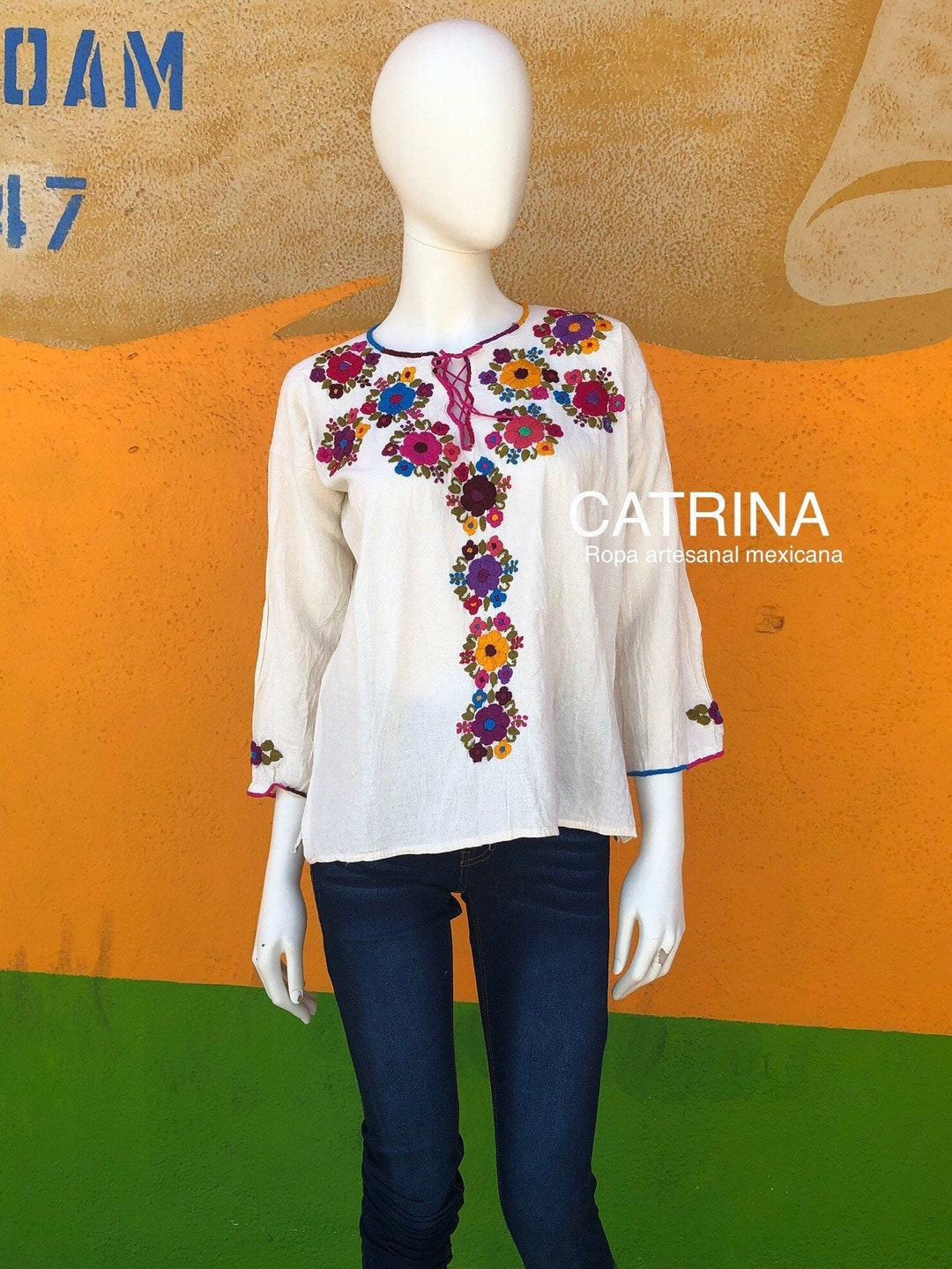 MEXICAN BLOUSE, isabel Blouse Hand Embroidered Blouse, Handmade Blouse ...