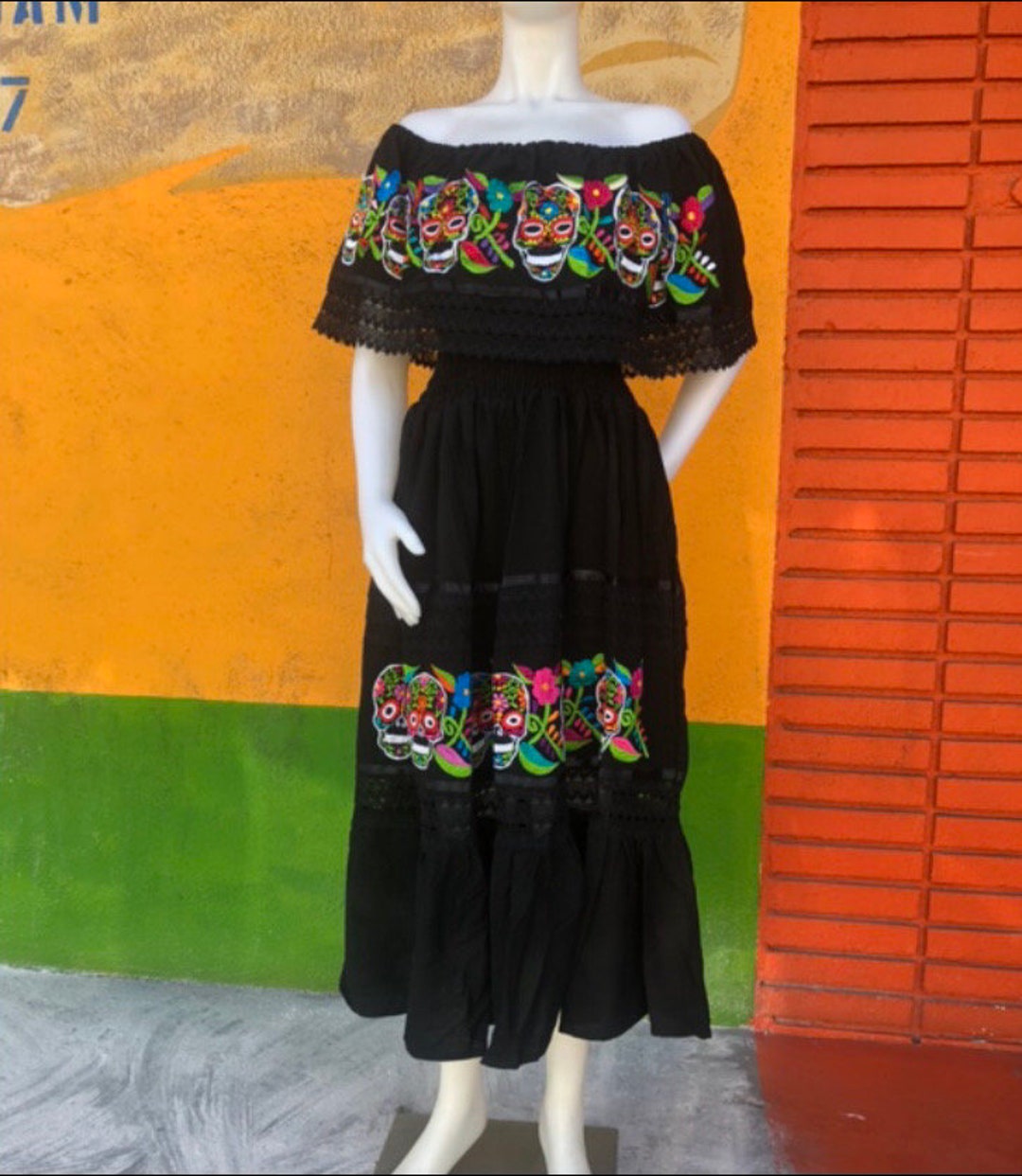 CATRINA DRESS Skull Dress Day of the Dead Dress La Catrina - Etsy