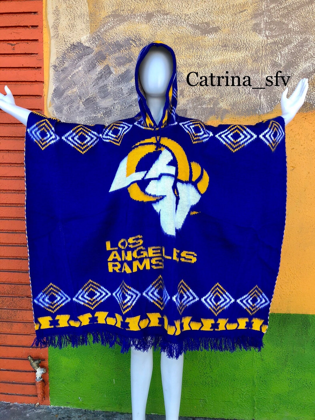 Los Angeles Poncho, Sports Poncho, Hooded Poncho, Handmade Poncho, Los ...