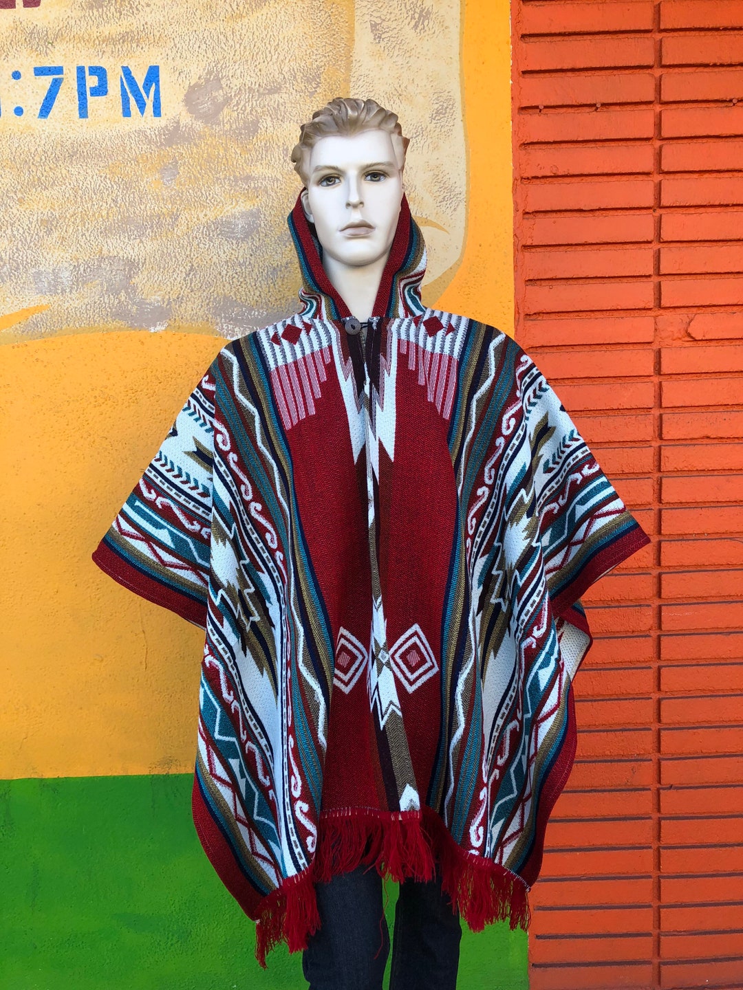 Poncho With Hood, Indigenous Poncho, Artisanal Poncho, Peruvian Poncho ...